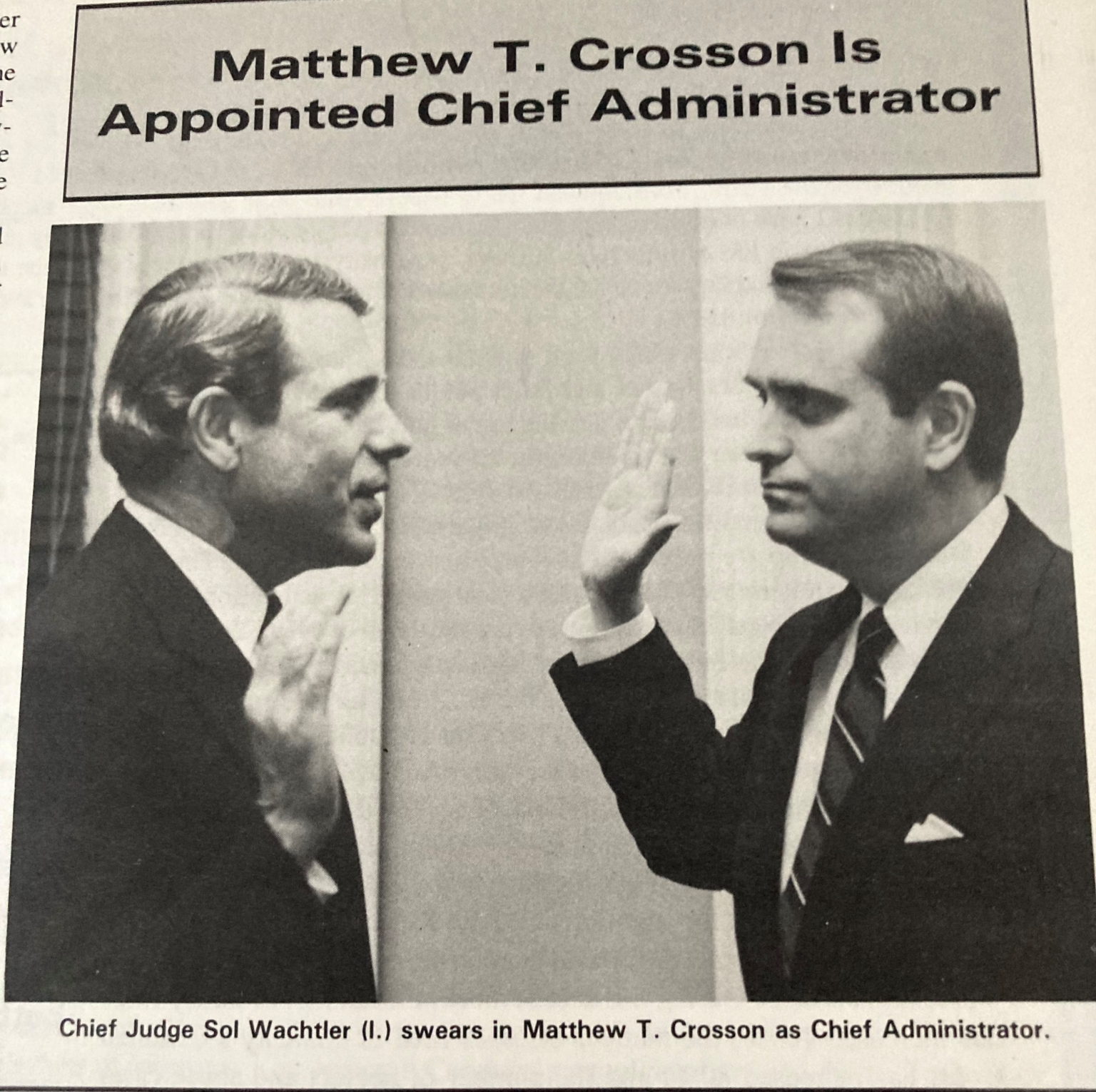 Remembering Matt Crosson: Chief Administrator of the Unified Court ...